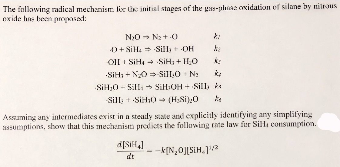 The following radical mechanism for the initial | Chegg.com