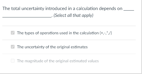 Solved The total uncertainty introduced in a calculation | Chegg.com