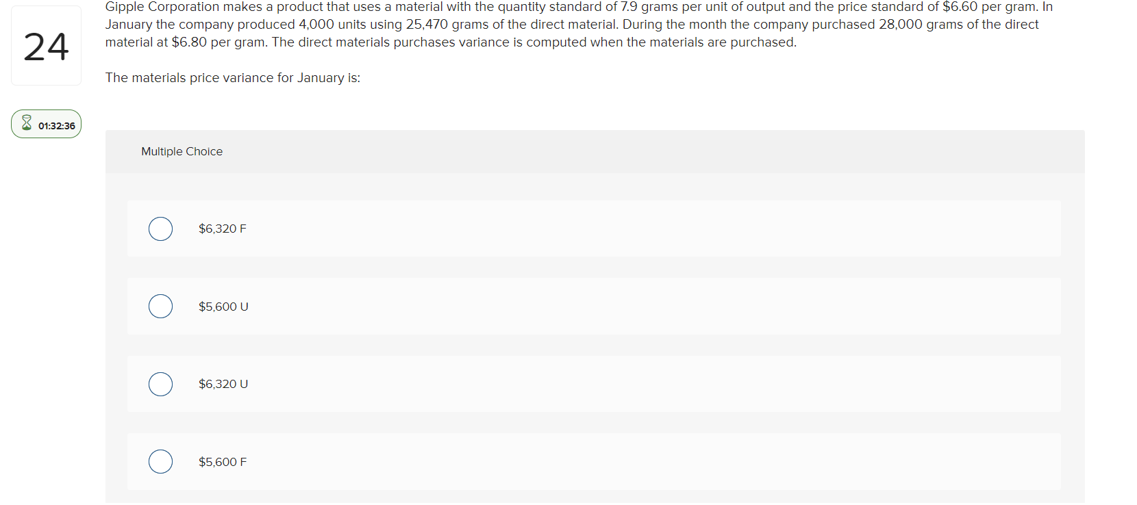 Solved Gipple Corporation makes a product that uses a | Chegg.com