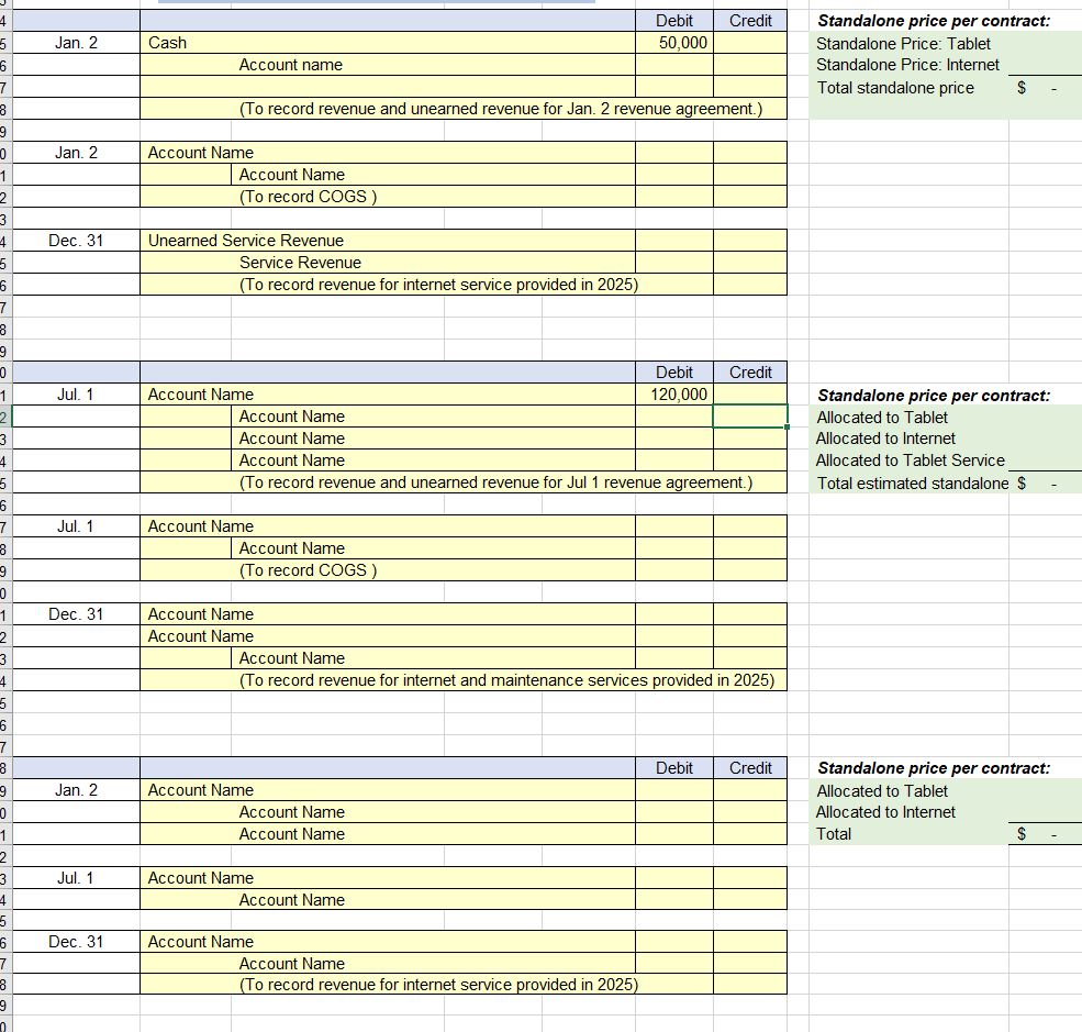Solved I. Allocate Transaction Price, Upfront Fees Tablet | Chegg.com