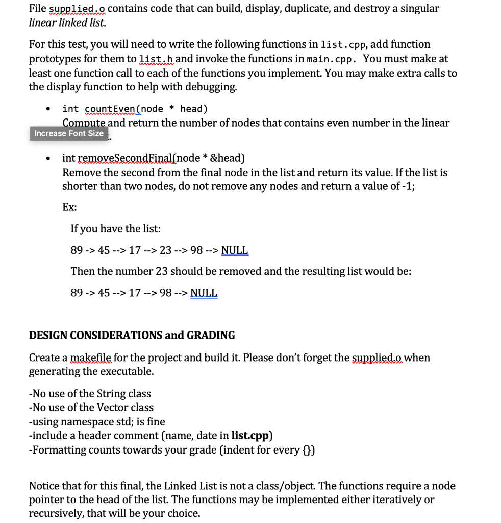 Solved lease help with this code. List.cpp: //Function | Chegg.com