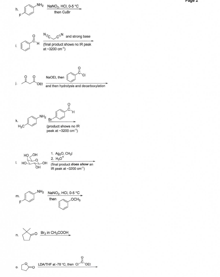 Solved h. NH2 NaNO2, HCI, 0-5 °C then CuBr CEN and strong | Chegg.com