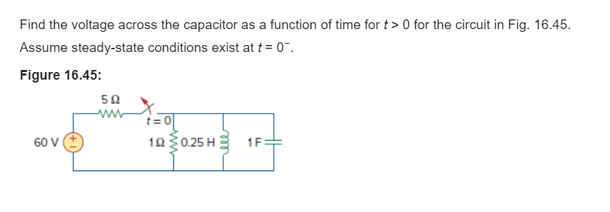 Solved Find The Voltage Across The Capacitor As A Function