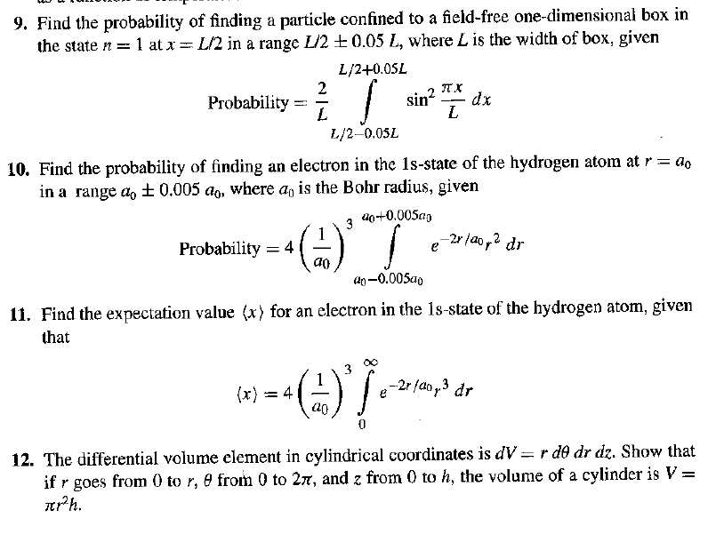Solved 9. Find the probability of finding a particle | Chegg.com