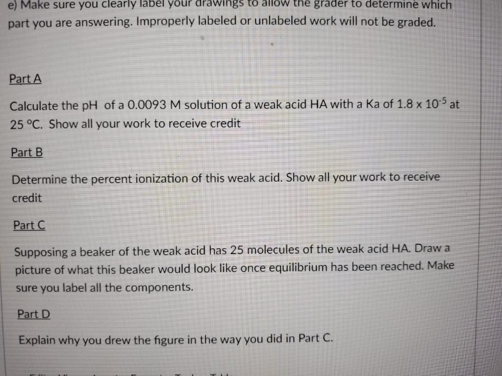 Solved e) Make sure you clearly label your drawings to allow | Chegg.com