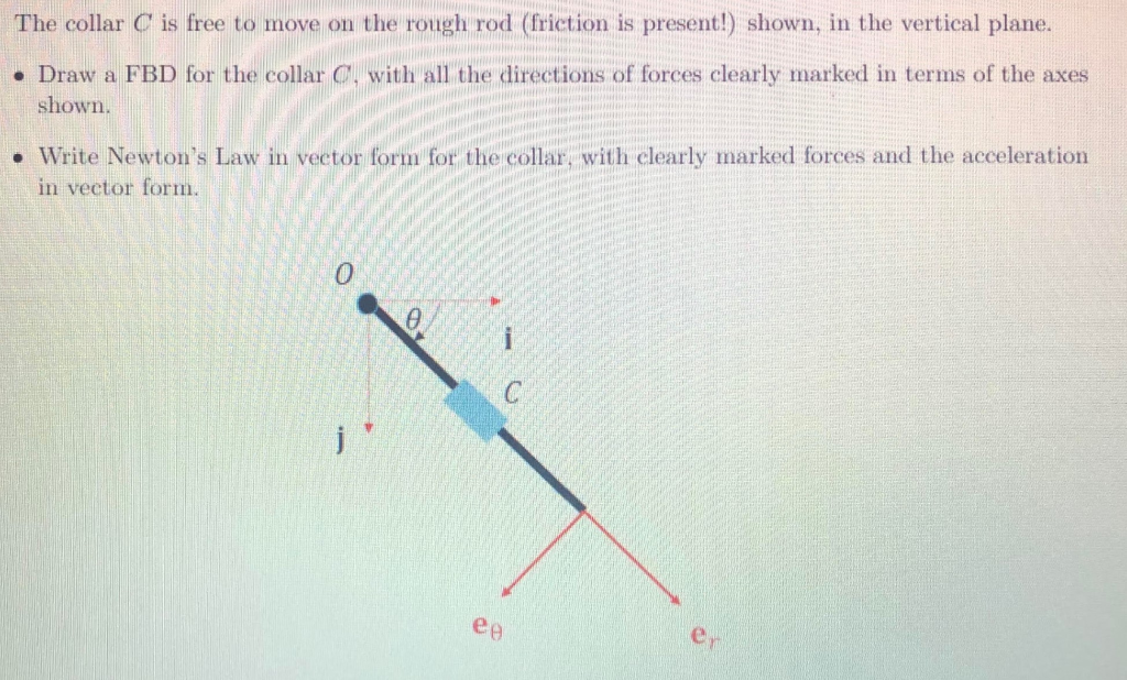 Solved The collar C is free to move on the rough rod | Chegg.com