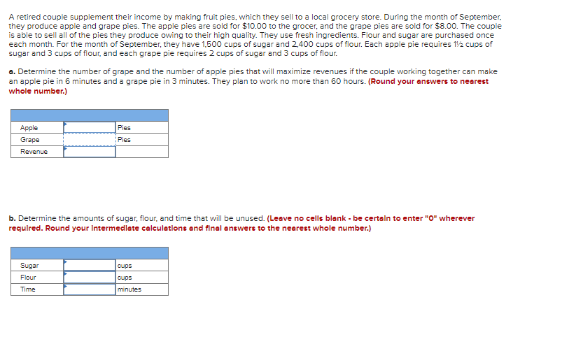 Solved Someone please help. The answer for grape pies is | Chegg.com