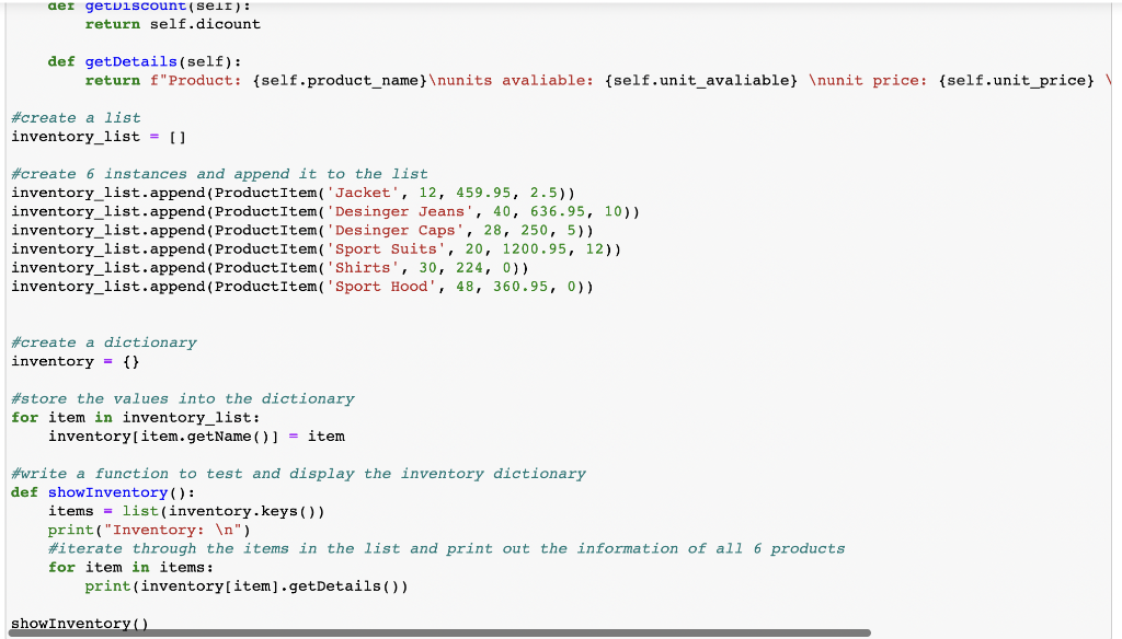 Solved I have the ProductItem class already, but i dont know | Chegg.com