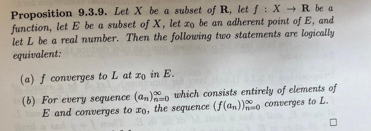 Solved Proposition 9.3.9. Let X be a subset of R, let f:X→R | Chegg.com