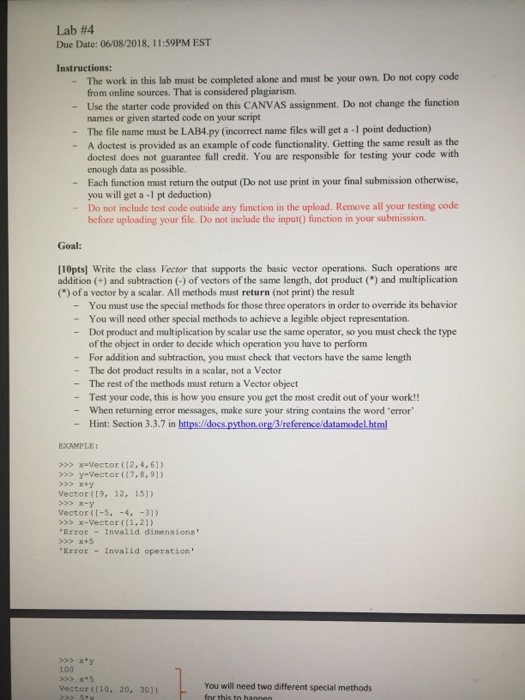 Solved Lab #4 Due Date: 06/08/2018, 11:59PM EST | Chegg.com