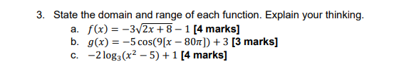 Solved State the domain and range of each function. Explain | Chegg.com