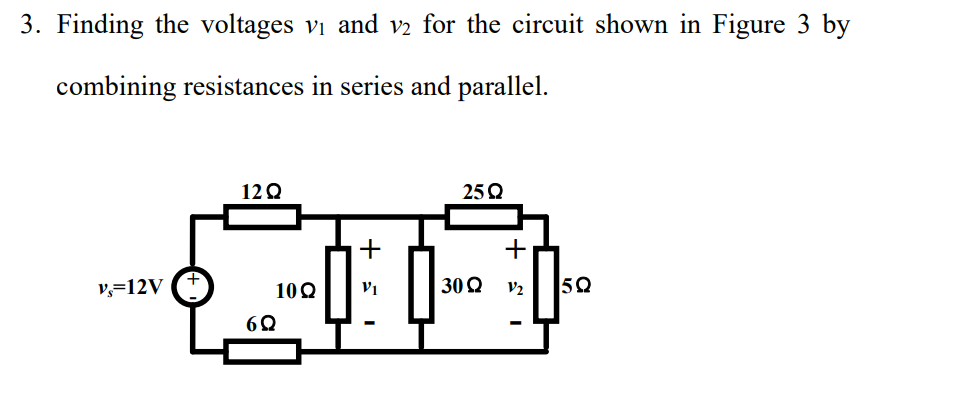 Solved Finding the voltages v1 and v2 for the circuit shown | Chegg.com