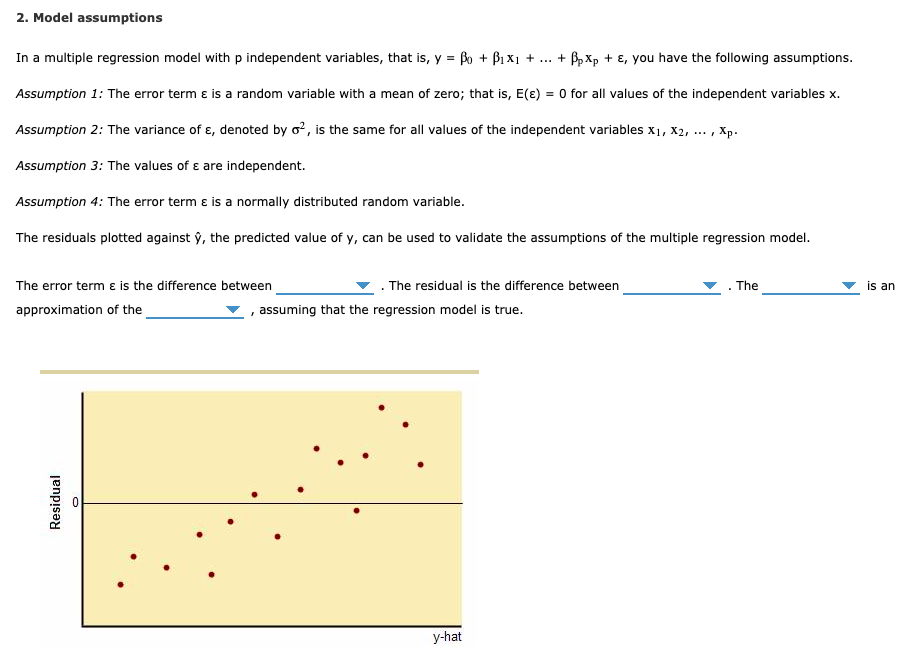 Solved 2. Model assumptions In a multiple regression model | Chegg.com