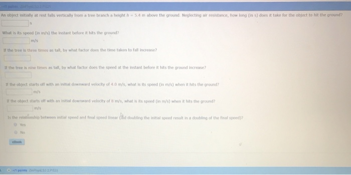 Solved An object initially at rest falls vertically from a | Chegg.com