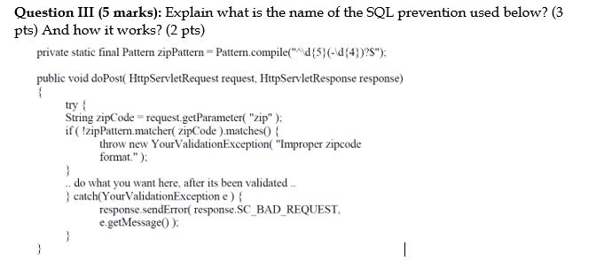 Solved Question III (5 marks): Explain what is the name of | Chegg.com