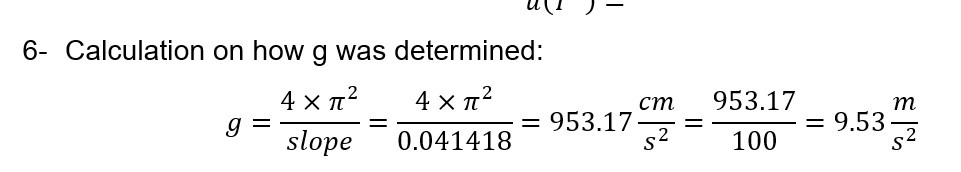 Solved Simple Pendulum experiment I have to calculate the | Chegg.com