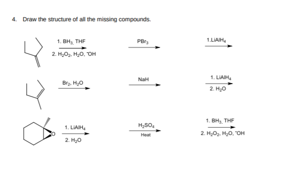 Solved 4. Draw the structure of all the missing compounds. | Chegg.com