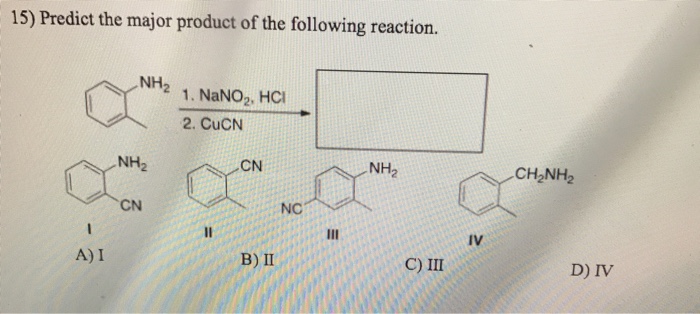 Solved 15) Predict the major product of the following | Chegg.com