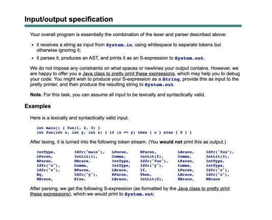 Input/output specification Your overall program is | Chegg.com