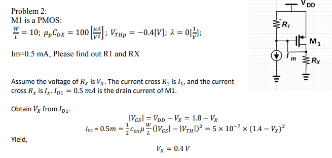 Solved Can you explain how and where the equation Vgs = VDD | Chegg.com