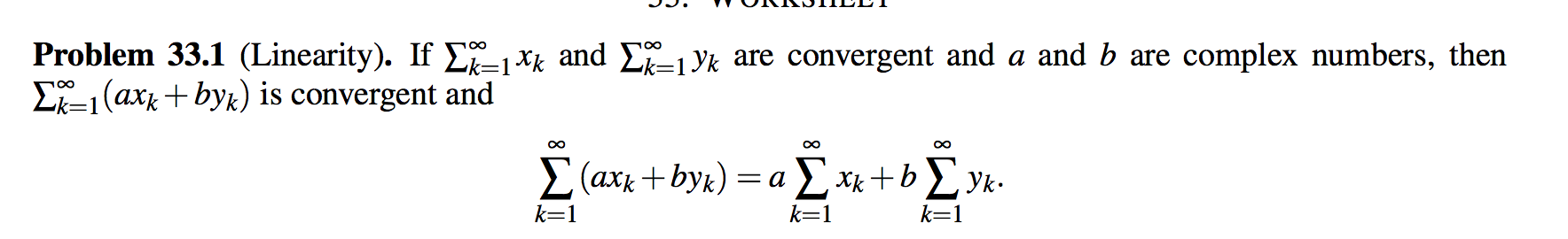 Solved JJ. VOINIILLT Problem 33.1 (Linearity). If L=1Xk and | Chegg.com