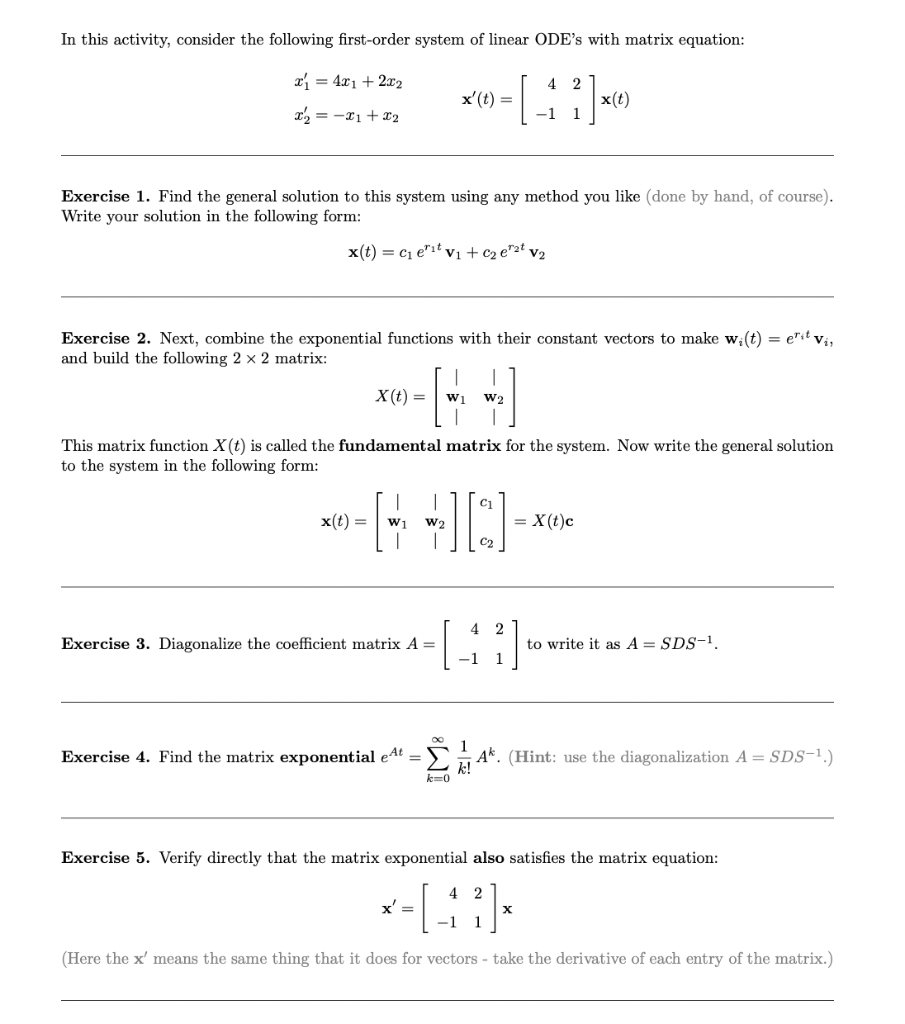Solved In this activity, consider the following first-order | Chegg.com