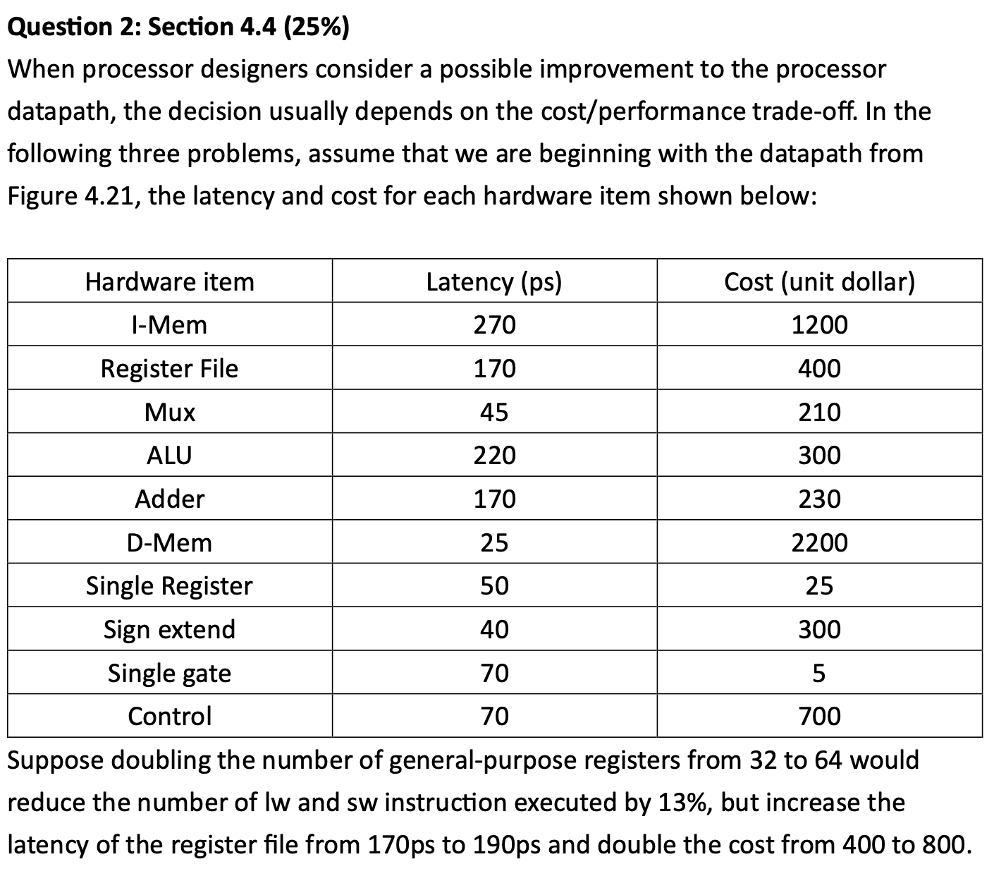 Solved Question 2: Section 4.4 (25\%) When processor | Chegg.com Solved Question 2: Section 4.4 (25\%) When processor | Chegg.com