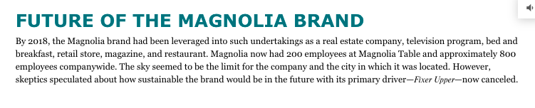 Solved Read “Case 6: Fixer Upper: Expanding the Magnolia | Chegg.com