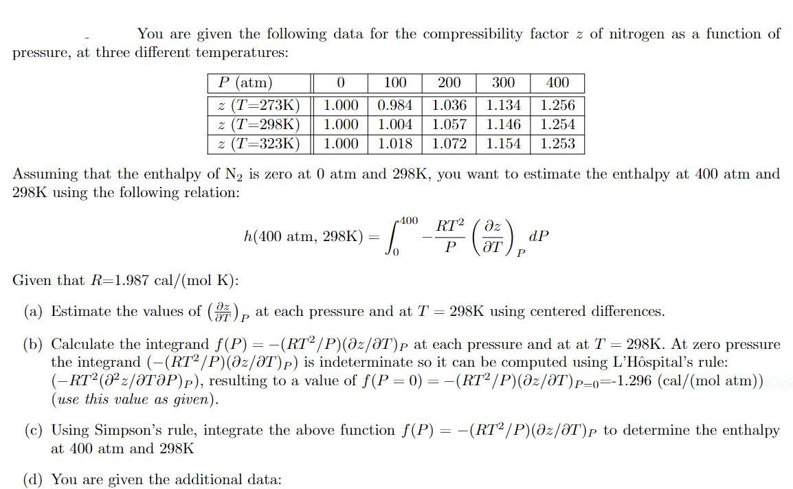 Solved You are given the following data for the | Chegg.com