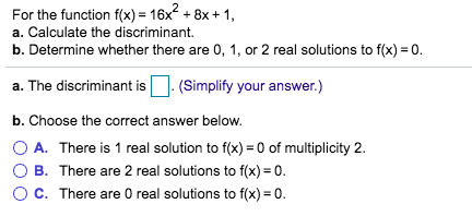 Solved For the function f(x) 16x 8x1 a. Calculate the | Chegg.com