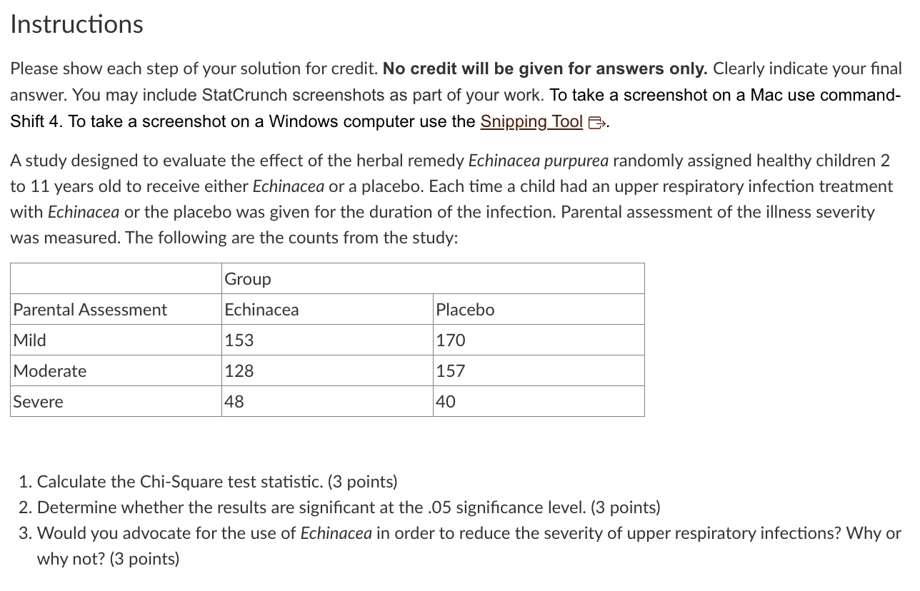 Solved Instructions Please show each step of your solution | Chegg.com