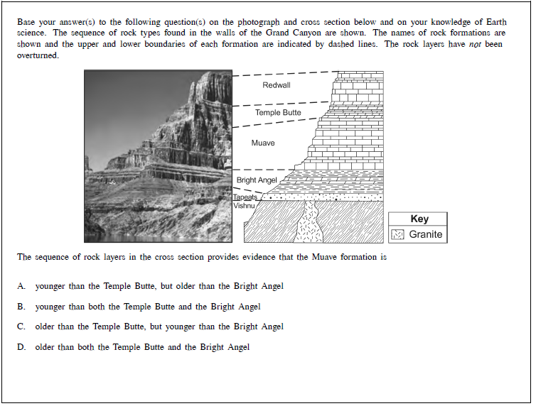 Solved A geologic cross section is shown below. 1 A B C D | Chegg.com