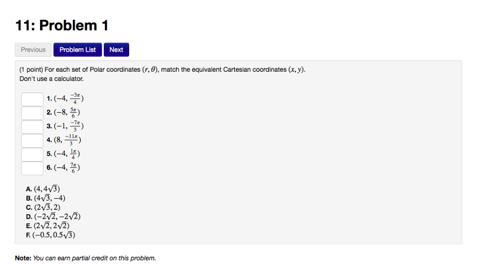 Solved 11: Problem 1 Previous Problem List Next (1 point) | Chegg.com
