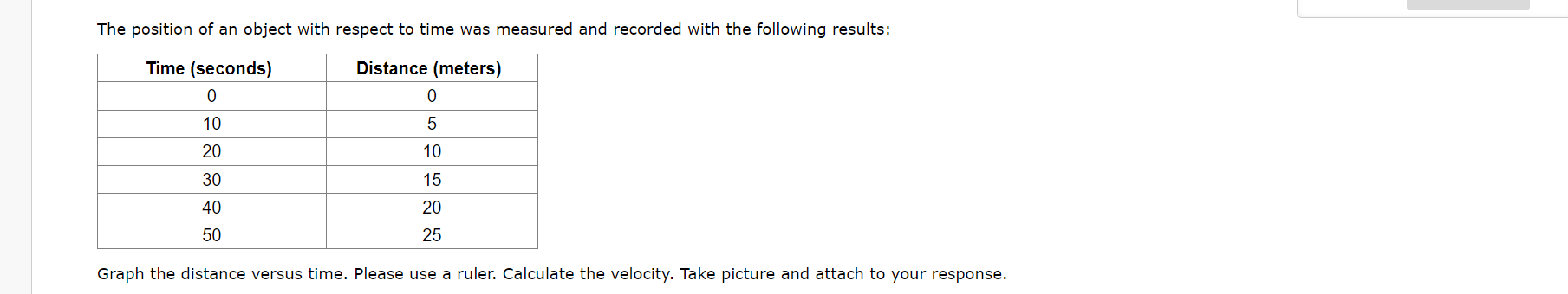 Solved The position of an object with respect to time was | Chegg.com