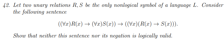 2. Let two unary relations R,S be the only nonlogical | Chegg.com