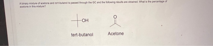 Solved A binary mixture of acetone and tert-butanol is | Chegg.com