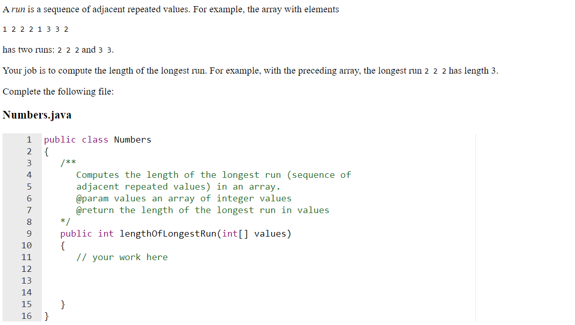 Solved Arun is a sequence of adjacent repeated values. For | Chegg.com