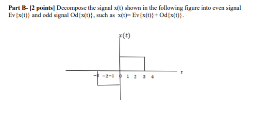 Solved Part B-12 points] Decompose the signal x(t) shown in | Chegg.com