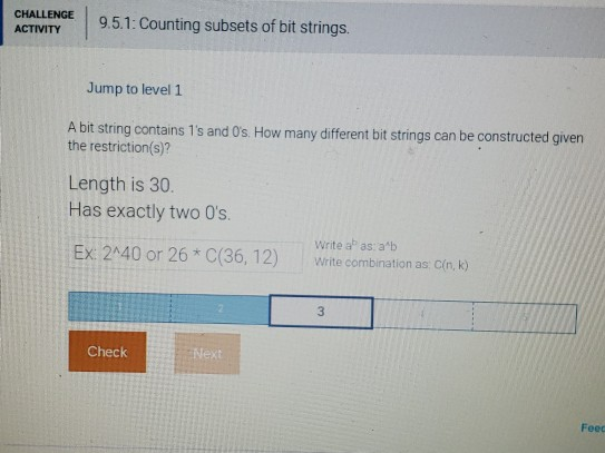 Solved CHALLENGE ACTIVITY 9.5.1: Counting subsets of bit | Chegg.com