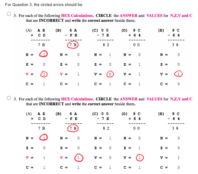 Solved For Question 3, the circled errors should be: 3. For | Chegg.com
