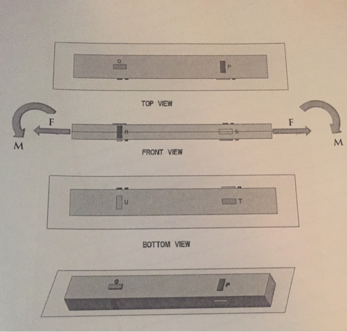 Solved TOP VIEW as FRONT VIEW BOTTOM VIEW 3. The beam | Chegg.com