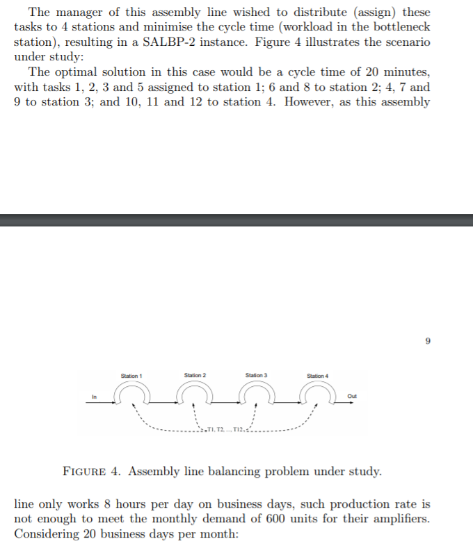 PROBLEM 4: ROBOTIC ASSEMBLY LINE BALANCING (30 | Chegg.com