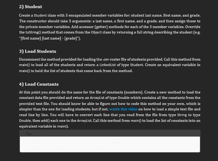 Solved 2) Student Create a Student class with 3 encapsulated | Chegg.com