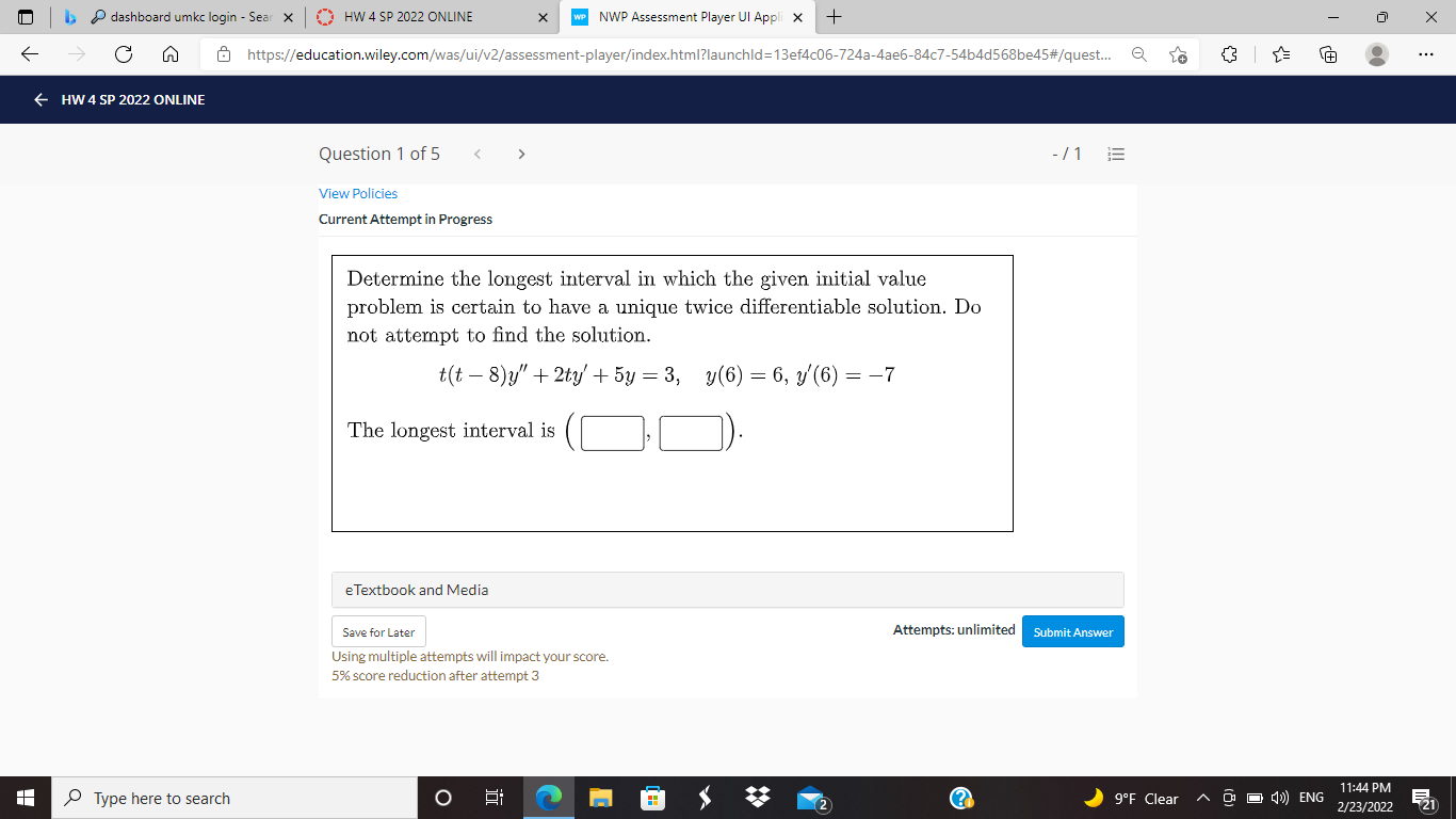 Solved P dashboard umkc login - Sear X HW 4 SP 2022 ONLINE | Chegg.com