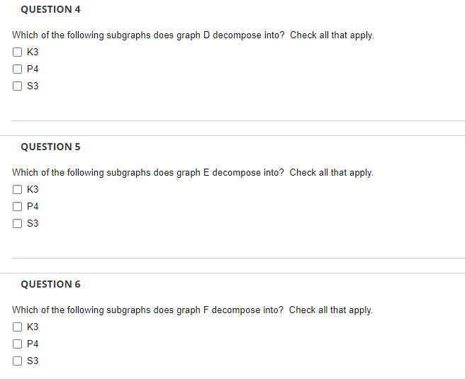 Solved QUESTION 1 Which of the following subgraphs does | Chegg.com