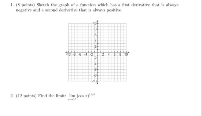 Solved 1. (8 points) Sketch the graph of a function which | Chegg.com