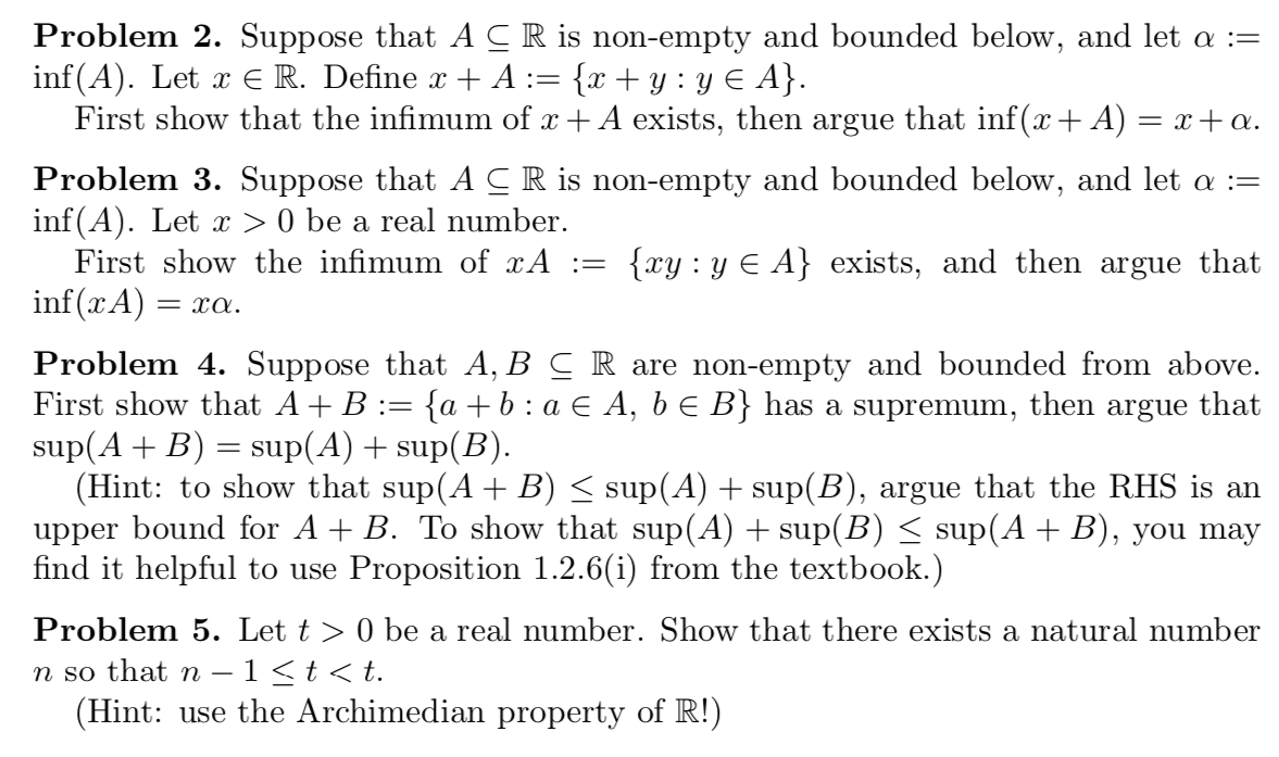 Solved Problem 2 Suppose That A Cr Is Non Empty And Bounded 