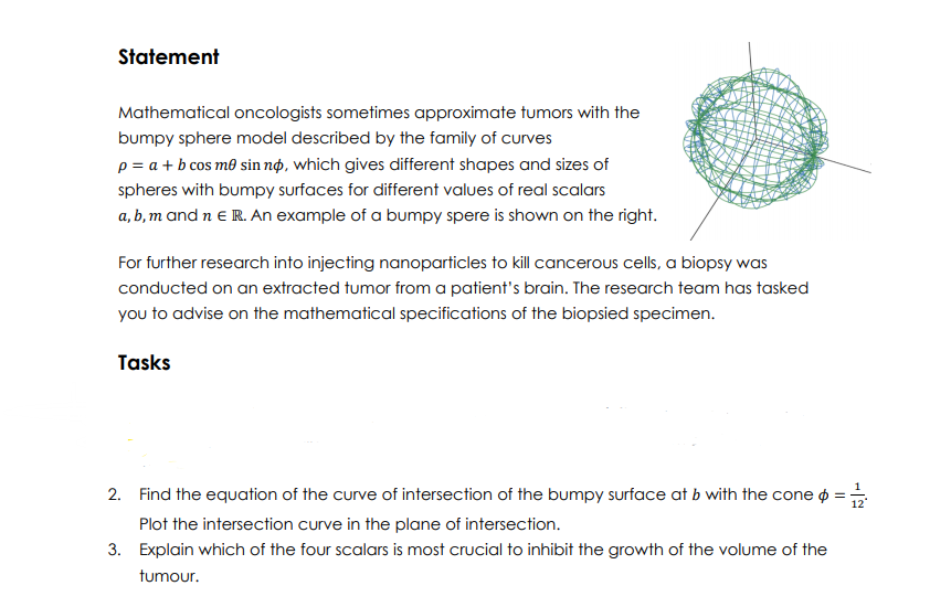 Solved Statement Mathematical oncologists sometimes | Chegg.com