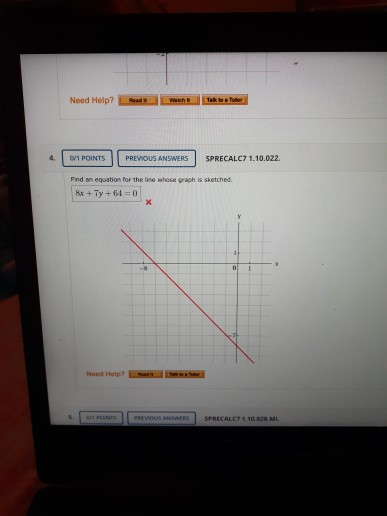 Solved Need Help? Read 01 POINTS PREVIOUS ANSWERS SPRECALC7 | Chegg.com Solved Need Help? Read 01 POINTS PREVIOUS ANSWERS SPRECALC7 | Chegg.com
