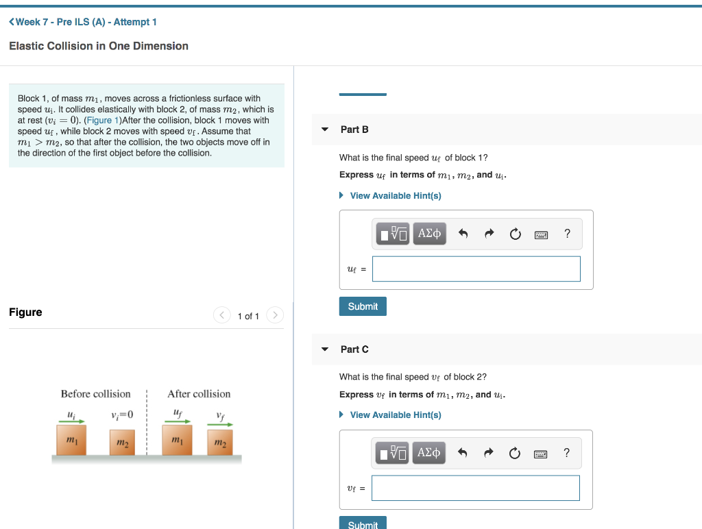 Solved m2, so that after the collision, the two objects | Chegg.com